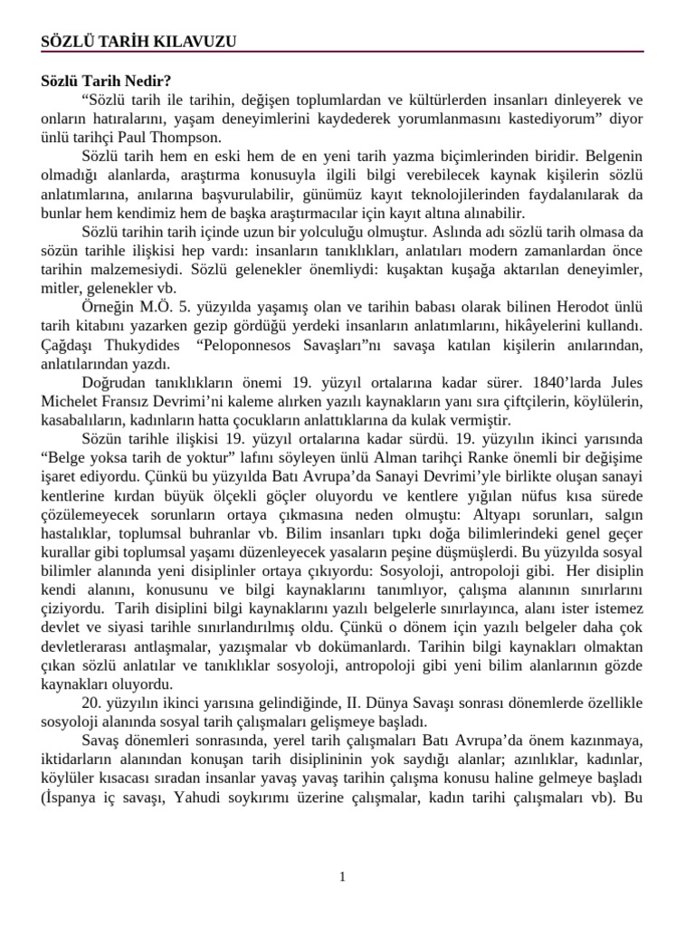 Sozlu tarih klavuzu | PDF