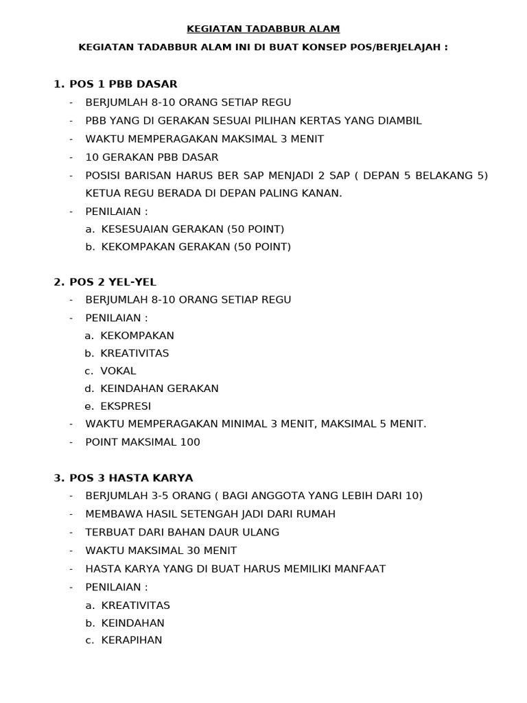Kegiatan Tadabbur Alam | PDF