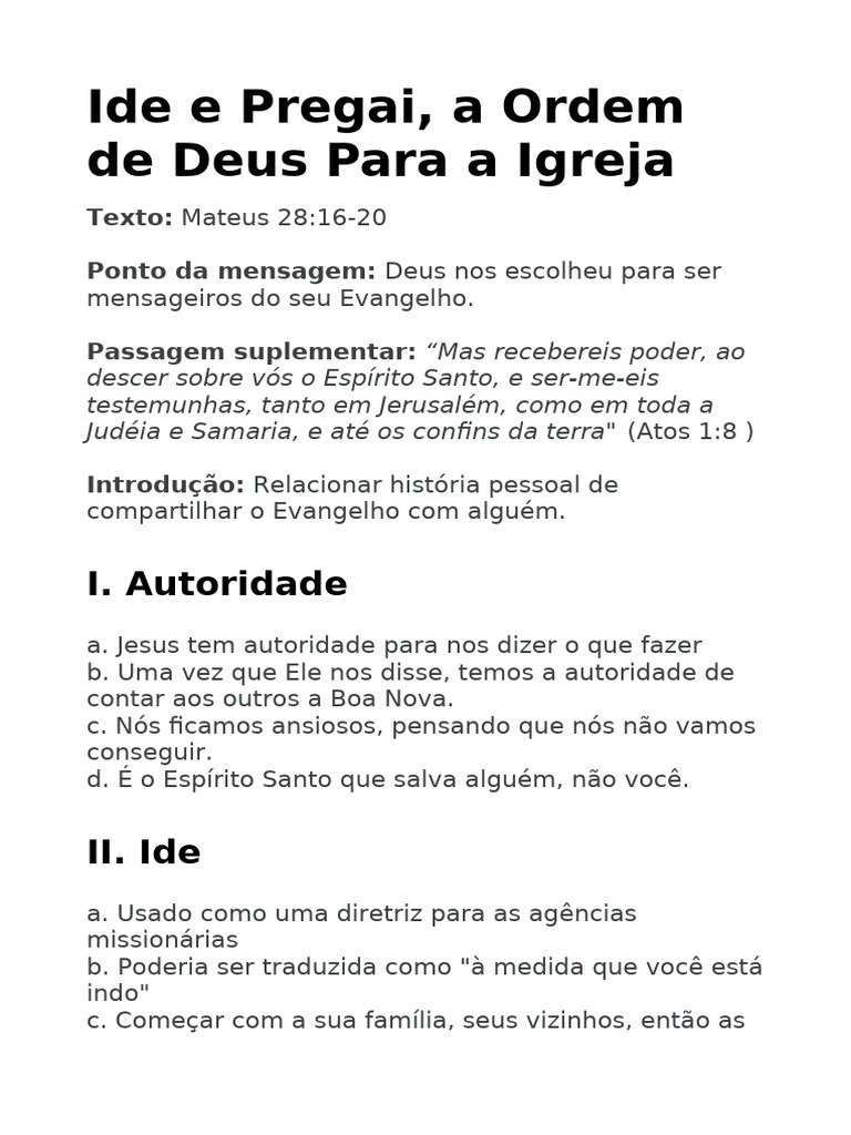 Ide e Pregai: A Ordem de Jesus | PDF