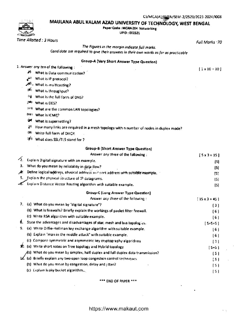 Mca 2 Sem Networking Mcan 204 2024 | PDF