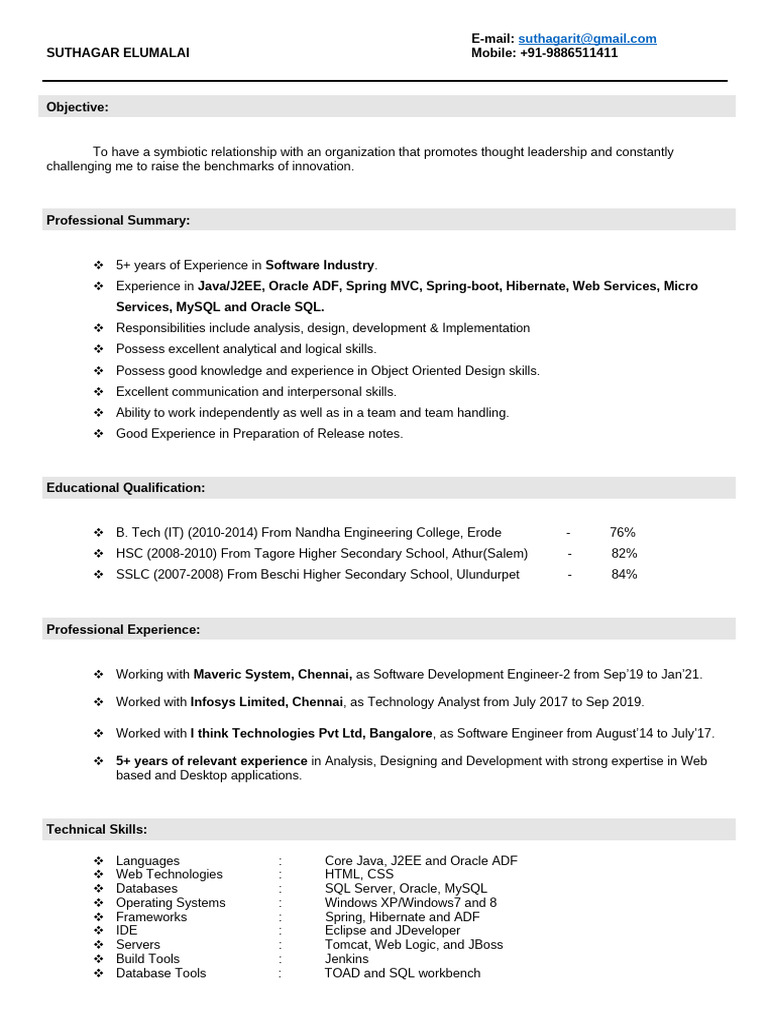 Suthagar Elumalai Java Full Stack Pdf Java Programming Language Clientserver Model 1001