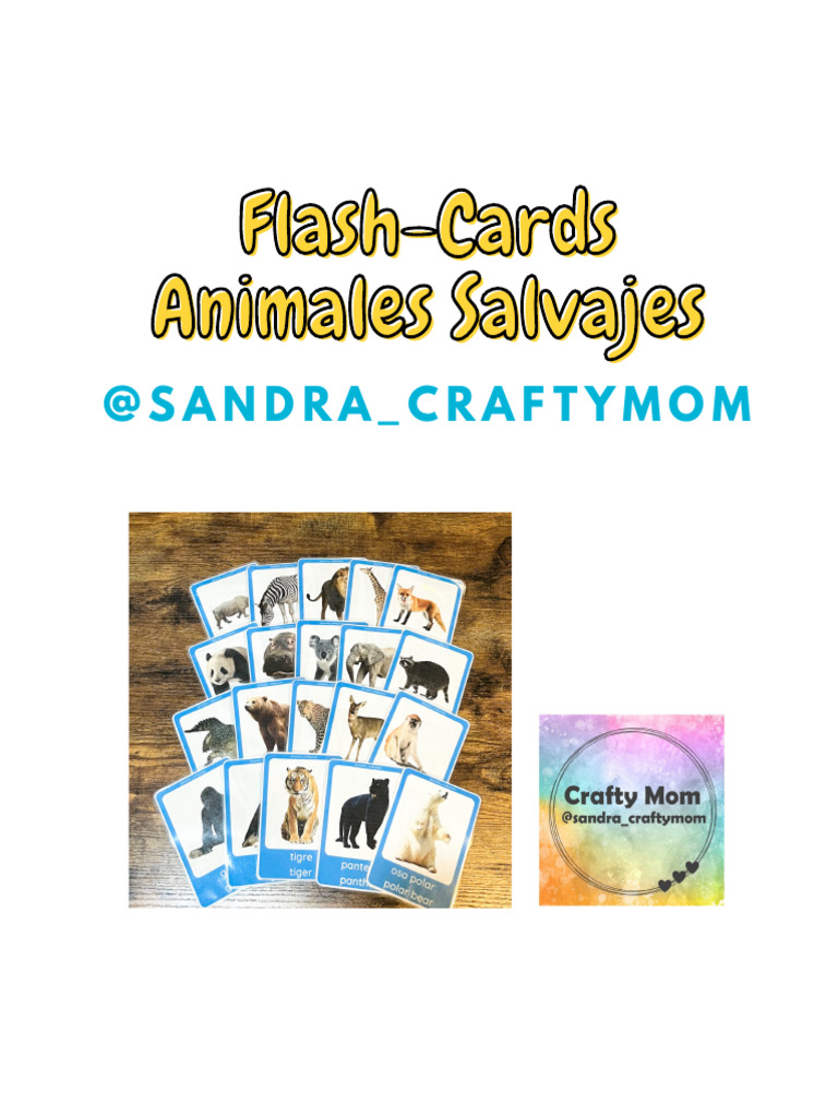 Flash Cards Animales Salvajes | PDF