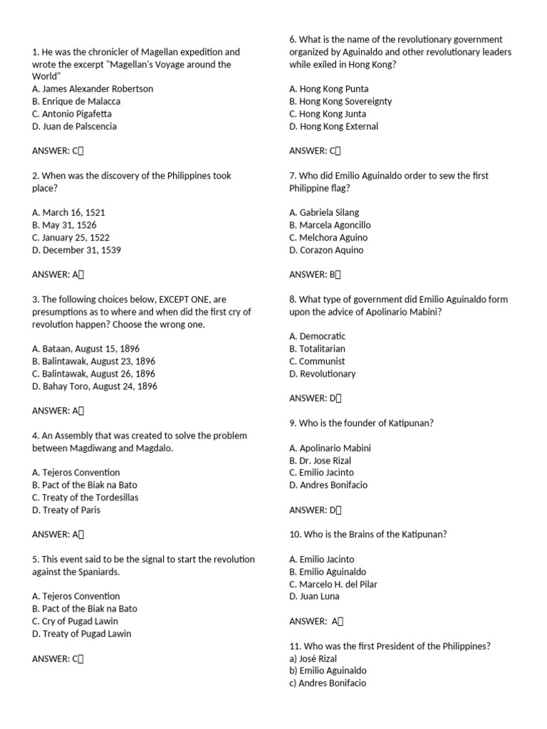 Readings in Philippine History Reviewer | PDF | Philippines ...
