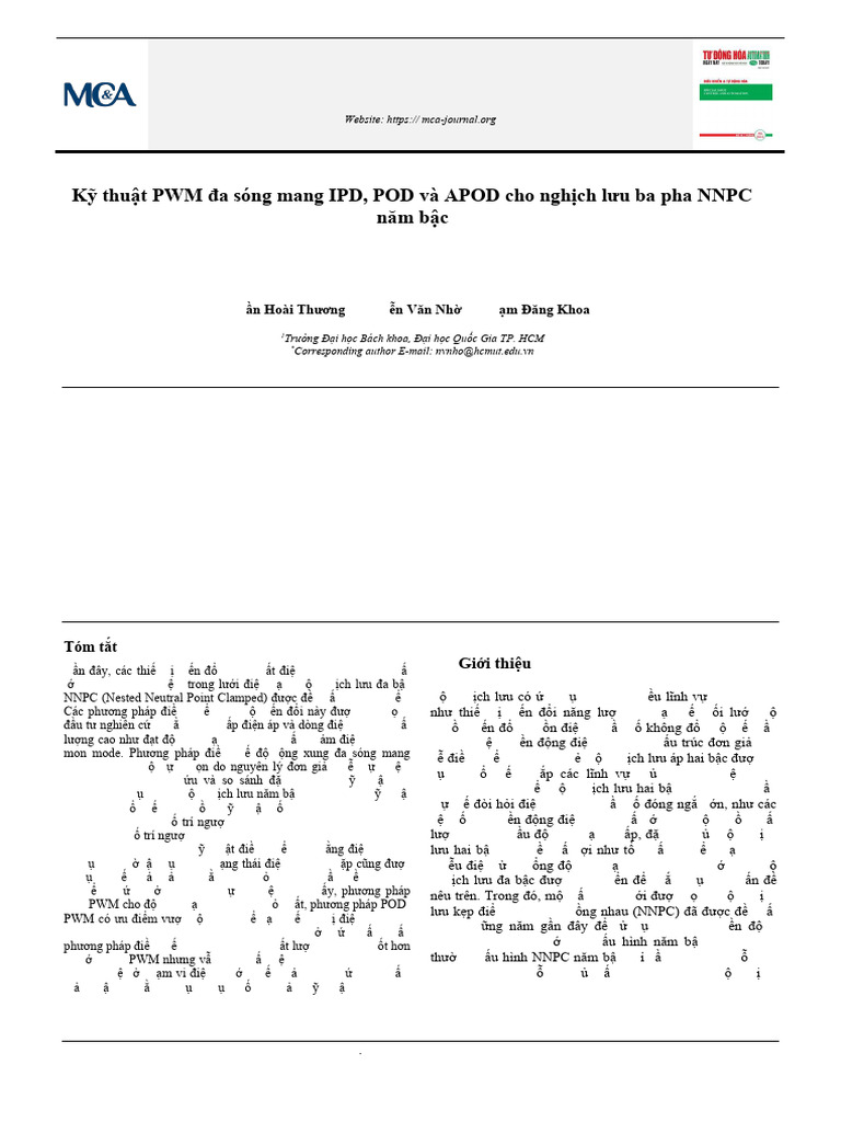 2024 Kỹ thuật PWM đa sóng mang IPD, POD và APOD cho nghịch lưu ba pha ...