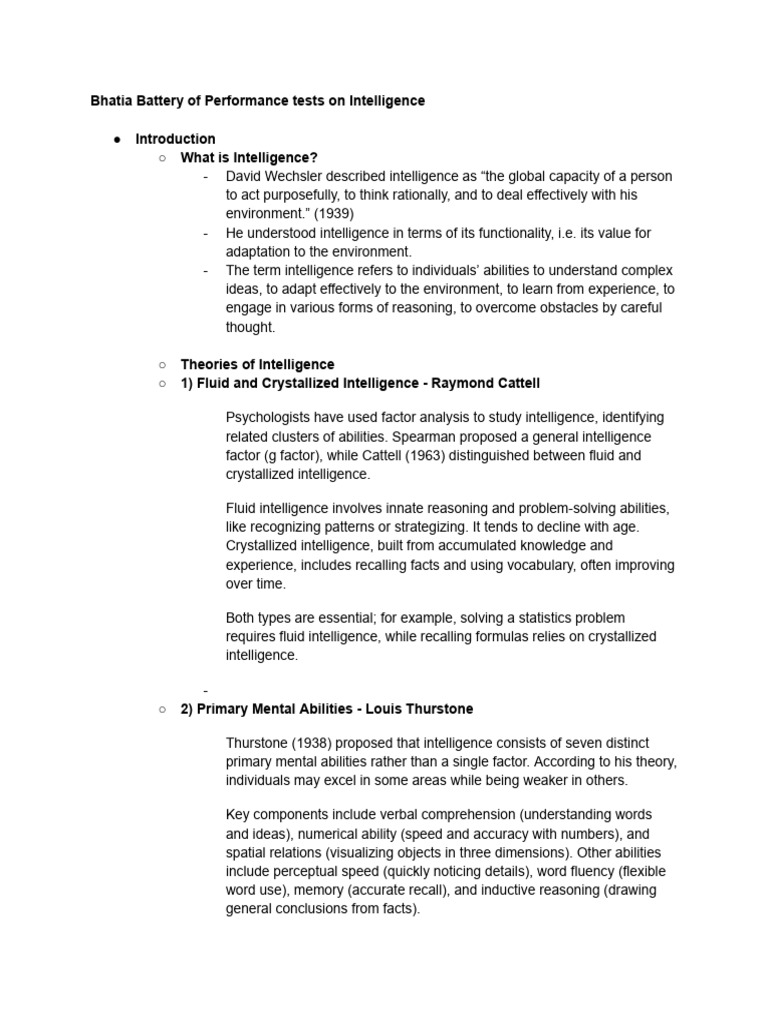 Standardized Bhatia's Battery-1 | PDF | Intelligence Quotient | Intelligence