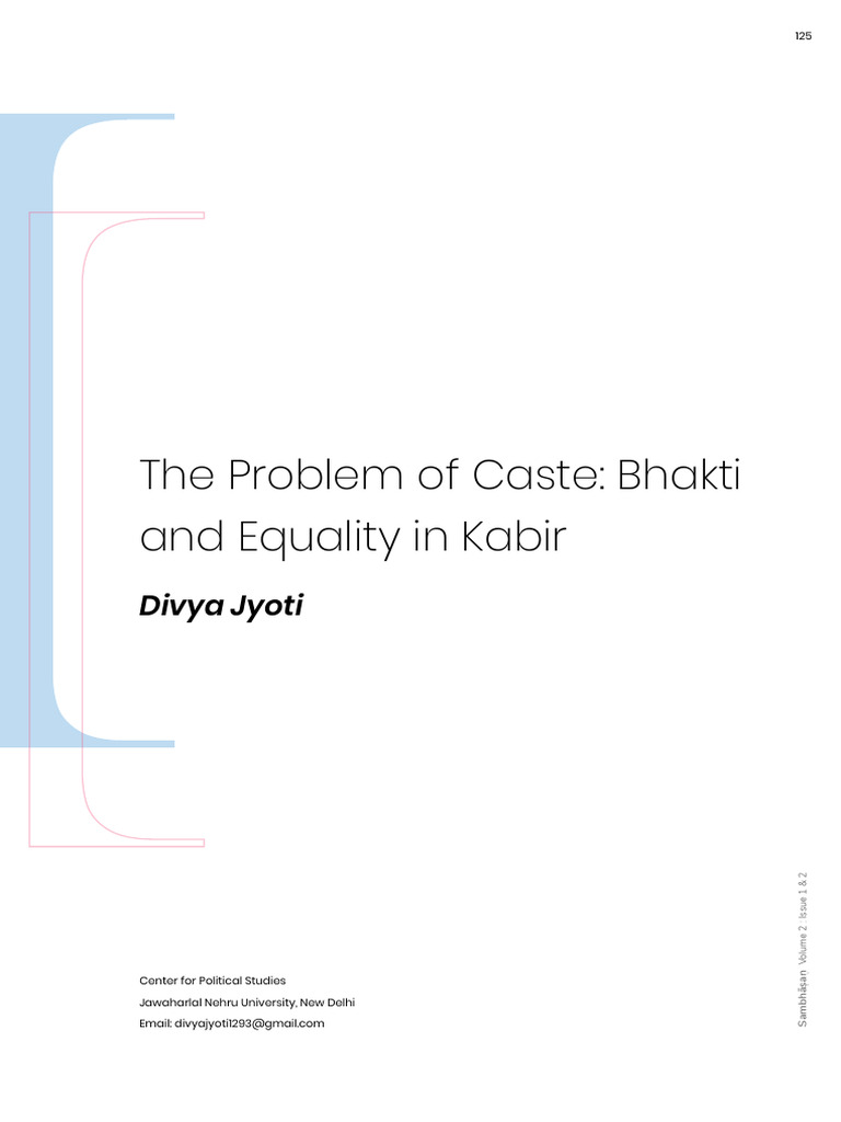 125-145-The-Problem-of-Caste-Bhakti-and-Equality-in-Kabir (1) | PDF ...