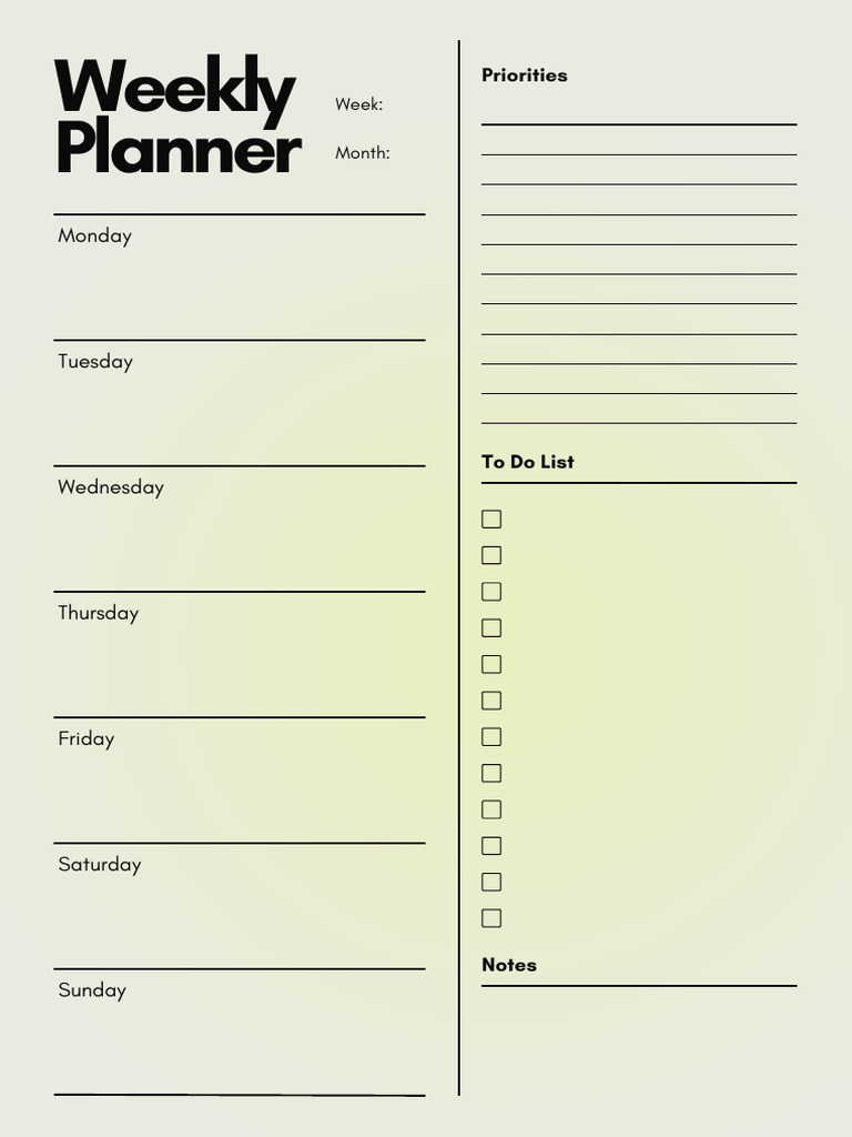 Weekly Planner | PDF