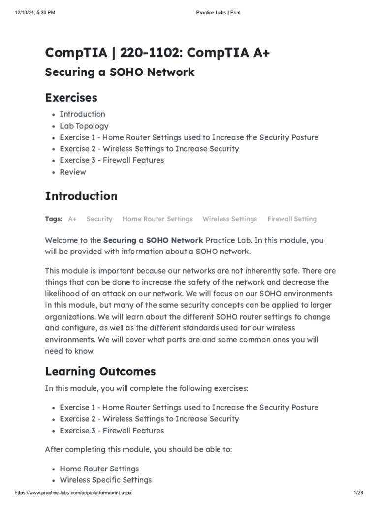 Securing a SOHO Network | PDF | Port (Computer Networking) | Computer ...