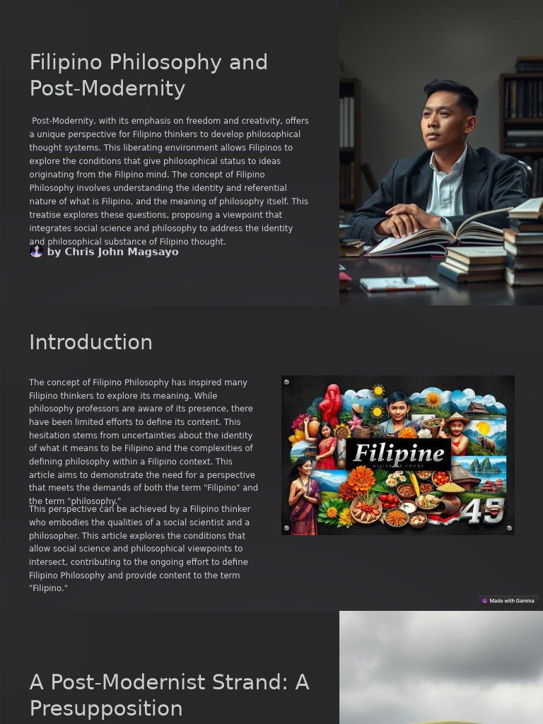 Filipino Philosophy and Post Modernity 1 | PDF | Thought | Social Sciences