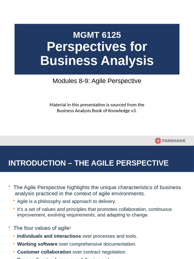 Mod 8-9 Agile Perspective | PDF | Agile Software Development | Business ...