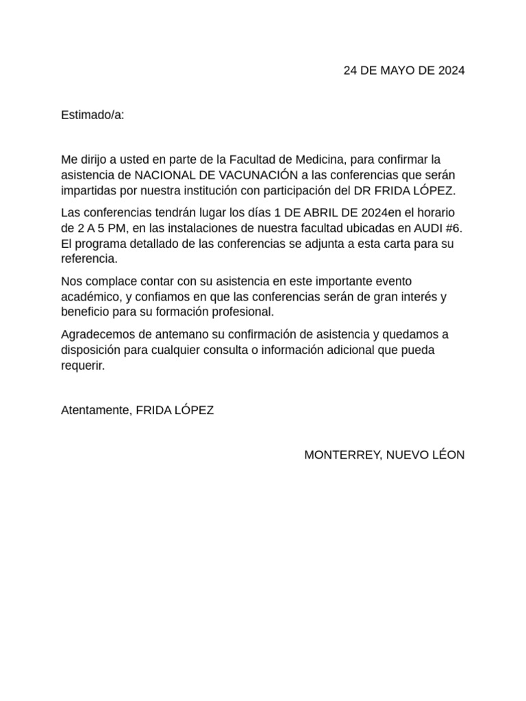 Carta Combinada | PDF | Medicina