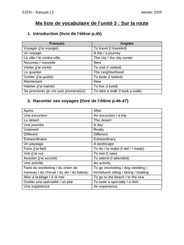 Vocabulaire de Voyage et Climat en Français | PDF | Sciences de la ...