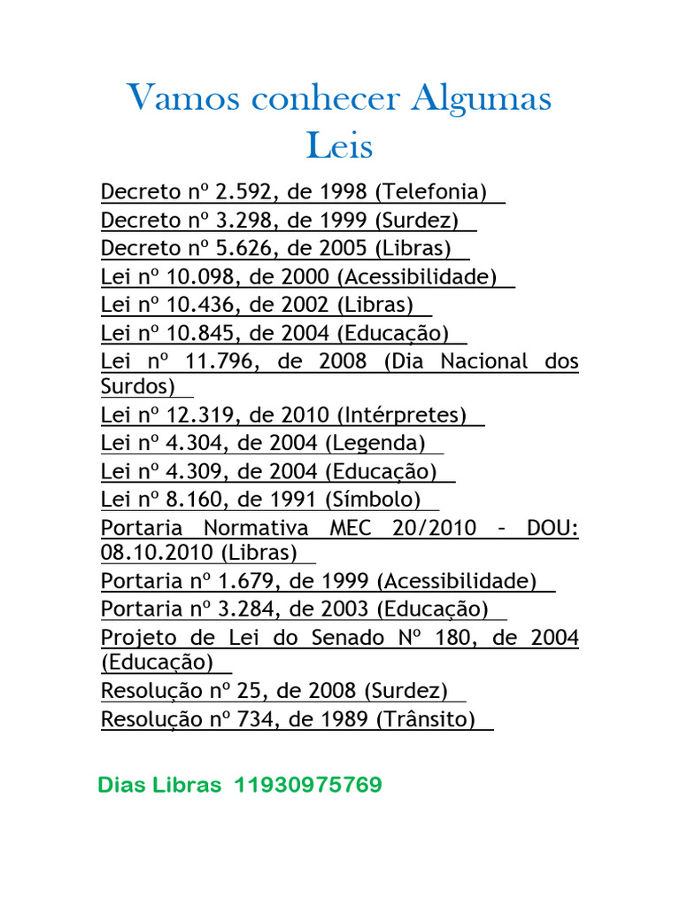 Vamos Conhecer Algumas Leis (1) | PDF