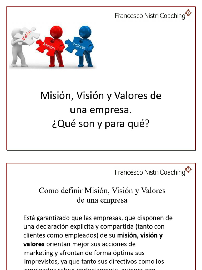 Misión, Visión y Valores Empresariales | PDF | Business | Marketing