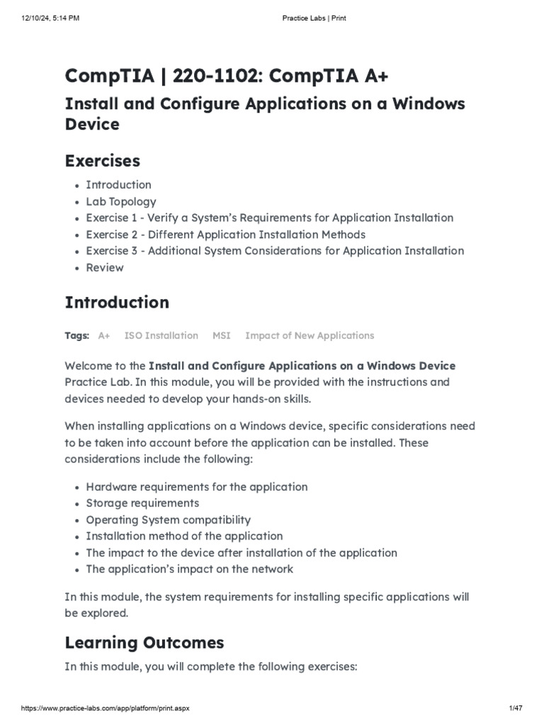 Install and Configure Applications On A Windows Device | PDF | Microsoft Windows | 64 Bit Computing