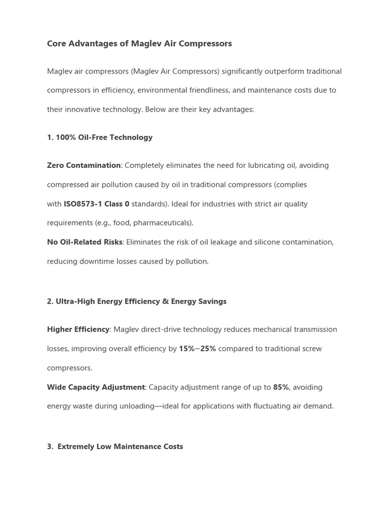 Advantages of Maglev Air Compressors 250402 | PDF | Mechanical ...