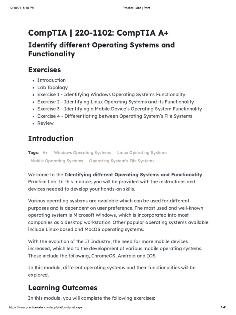 Module 8 Identify Different Operating Systems and Functionality | PDF | Hyper V | Operating System
