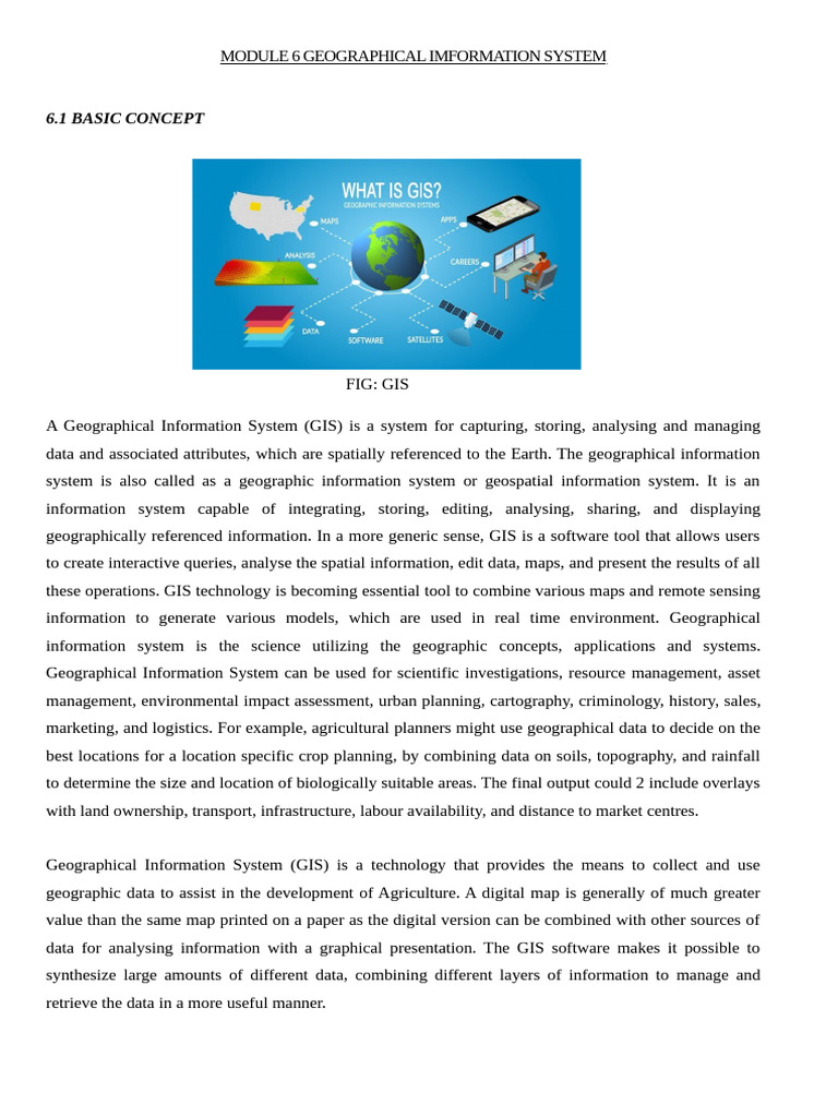Module 6 Geographical Imformation System | PDF | Geographic Information System | Spatial Analysis