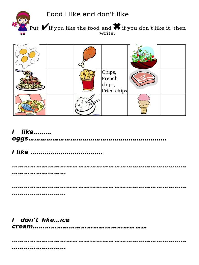 Food I Like and Dont Like - 22666 | PDF
