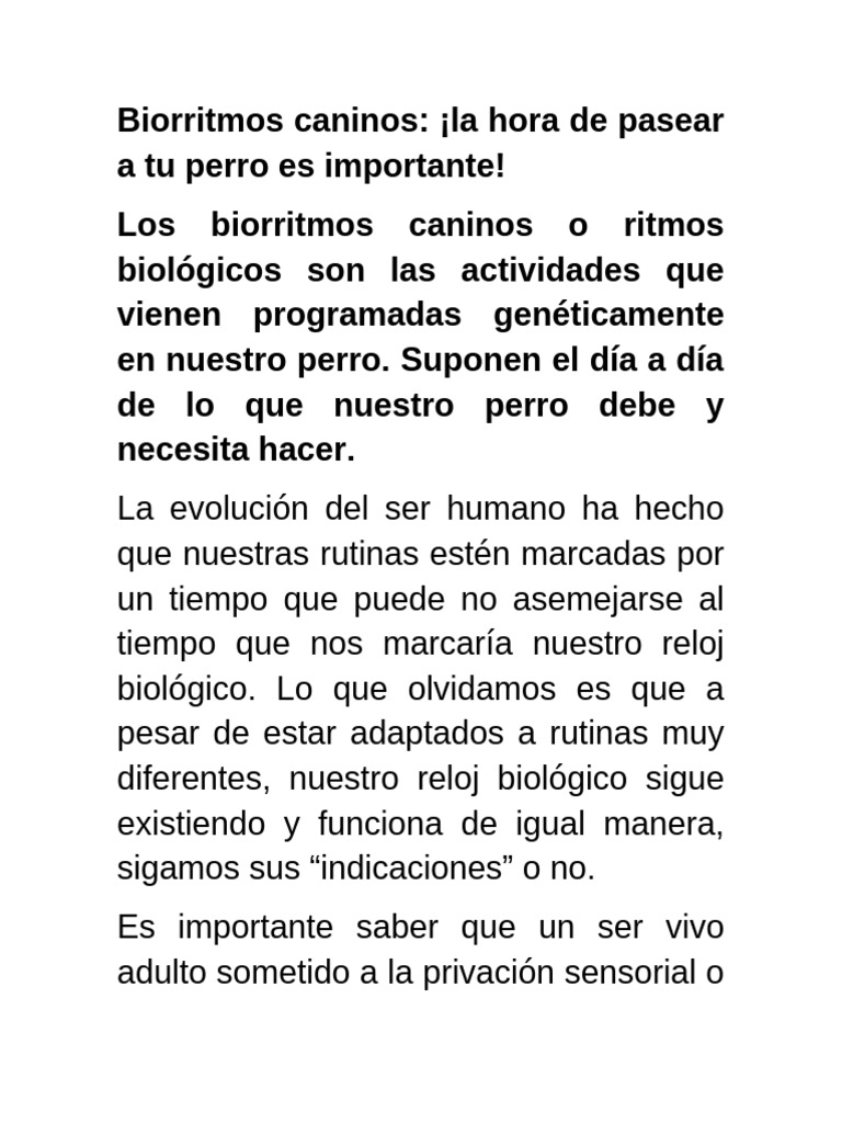Biorritmos Caninos | PDF | Perros | Vida