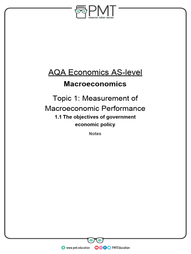 A) The Objectives of Government Economic Policy | PDF | Government Budget Balance | Macroeconomics