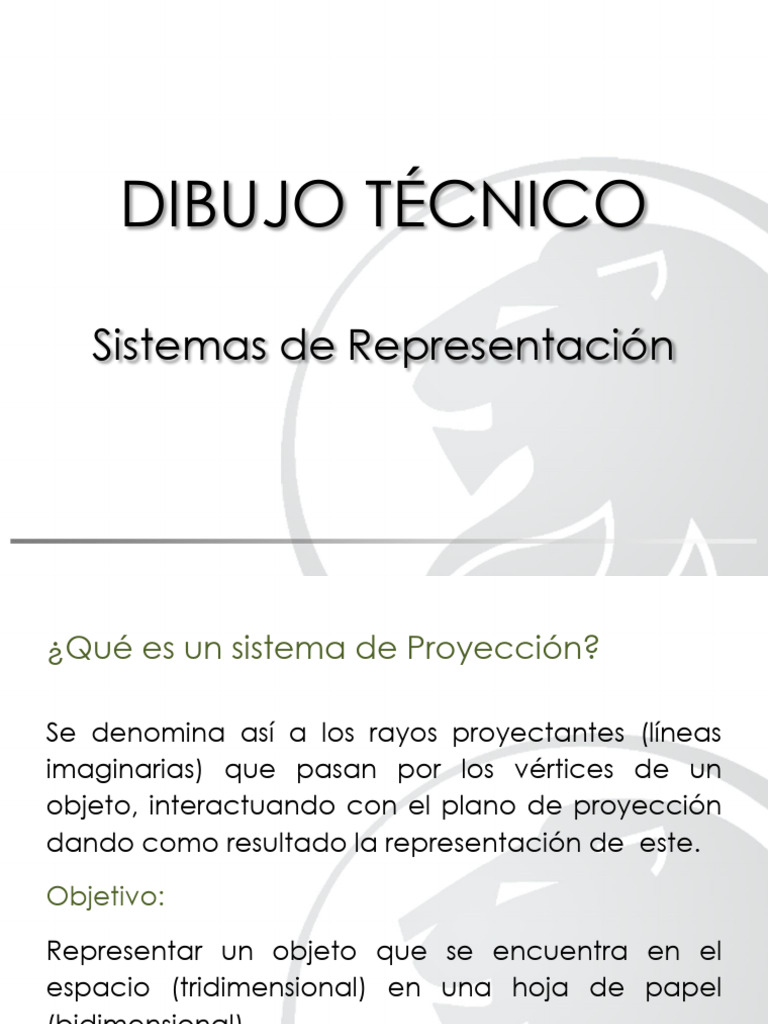Sistemas de Proyección en Dibujo Técnico | PDF | Perspectiva (Gráfica ...