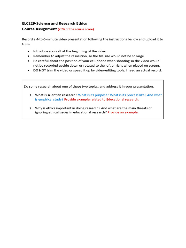 Science and Research Ethics Presentation Guide | PDF