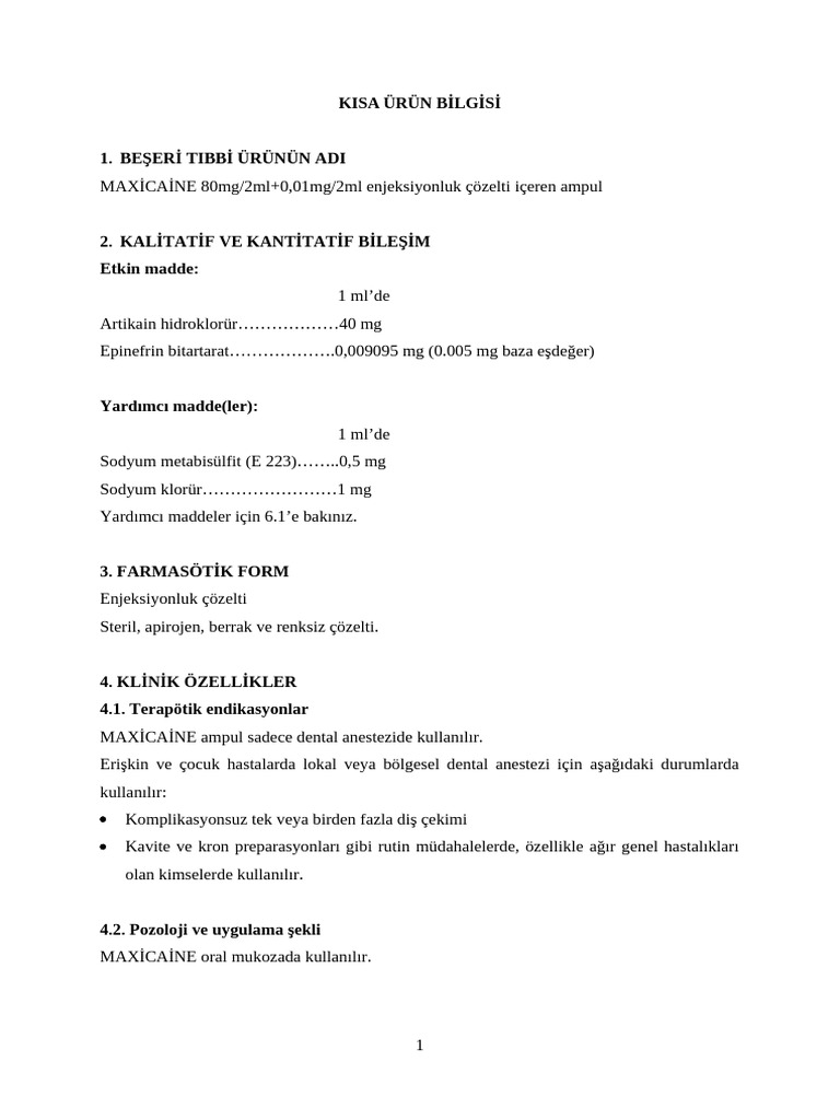 Maxicaine Ampul Kub | PDF