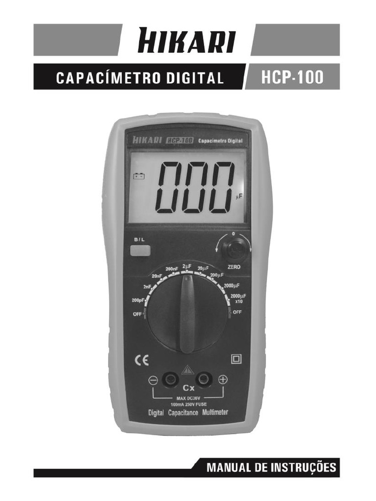 21N075 Manual Capacimetro Digital HCP 100 | PDF | Capacitor | Rede elétrica