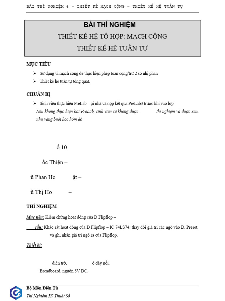 Báo Cáo Bài TN4 T 10 Nhóm L07 | PDF