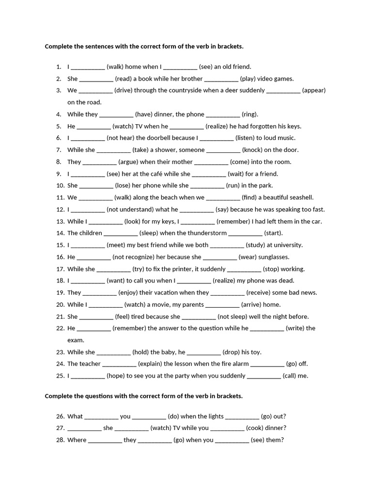 S3 Unit 8 Past Simple and Continuous | PDF