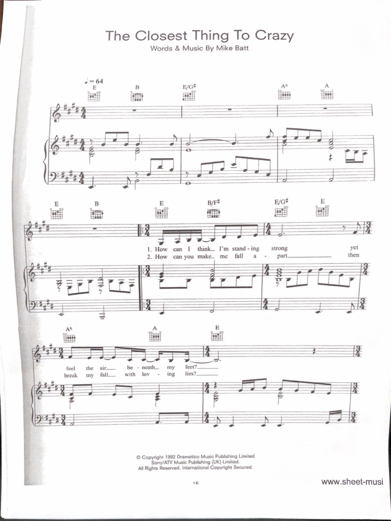 Closest Thing To Crazy | PDF