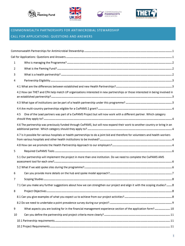 CwPAMS-2-QA | PDF | Pharmacist | Antimicrobial Resistance