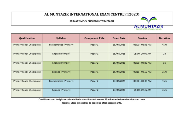 Mock Timetable | PDF