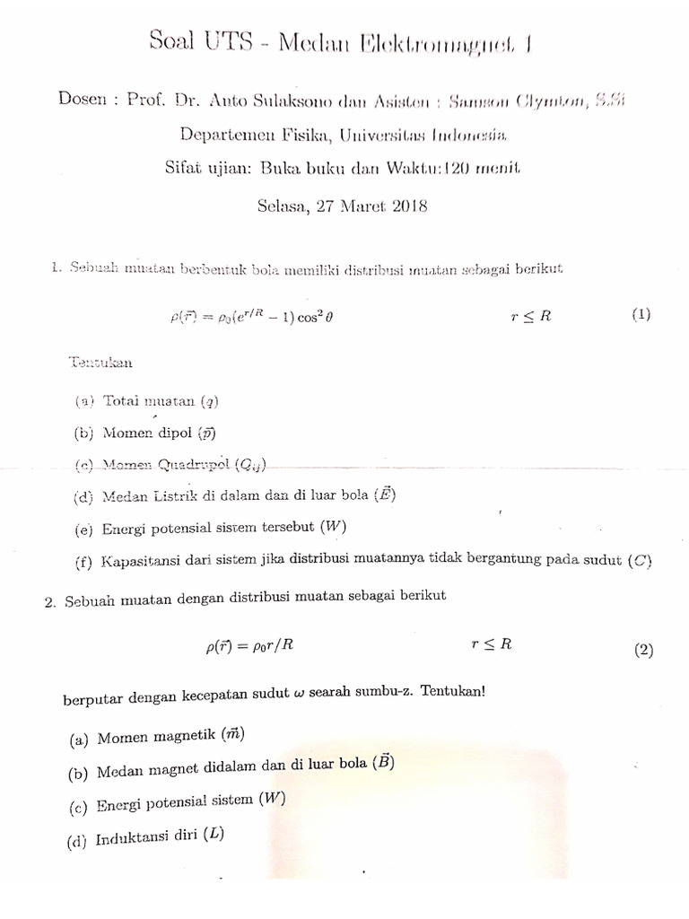 UTS 2018 Physics | PDF