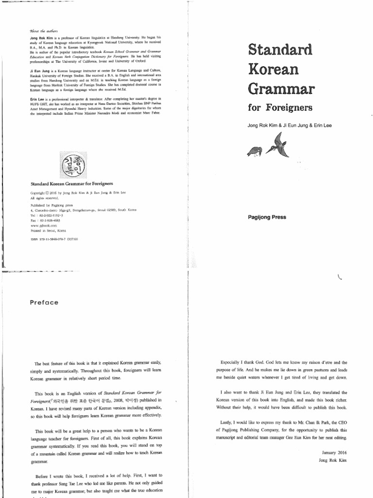 Standard Korean Grammar | PDF