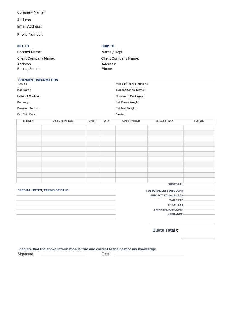 contract - Invoice Template | PDF