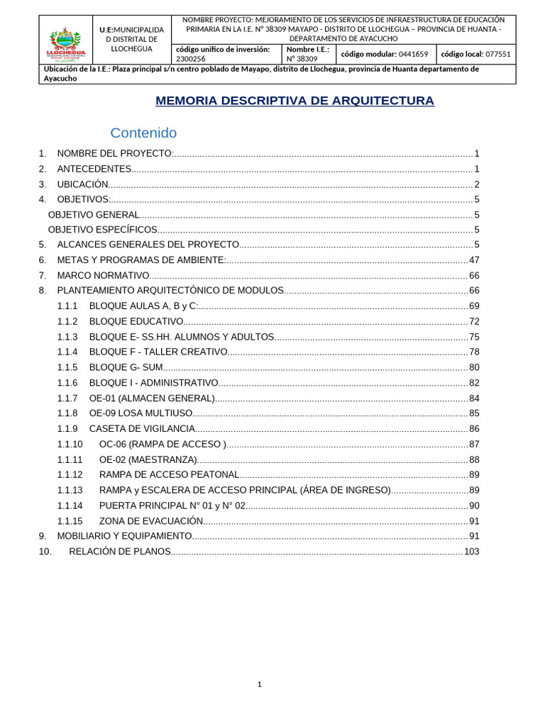 Memoria Descriptiva Arquitectura 2022 | PDF | Clima templado