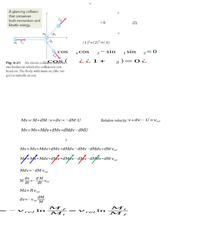 2D Elastic Collision and Rocket Equations 3 | PDF