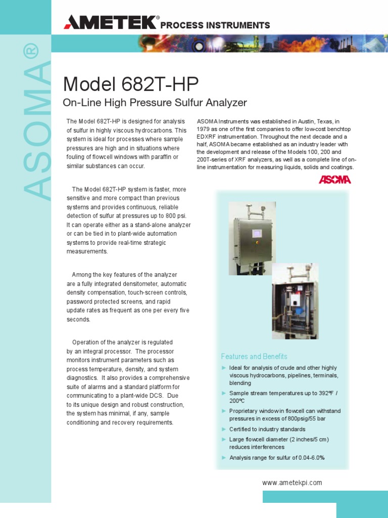Asoma Model 682t HP | PDF | Switch | Instrumentation