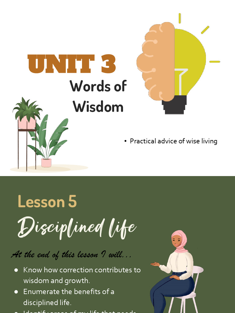 G9 ESP Lesson5 Disciplined-Life | PDF | Disciplines | Wisdom