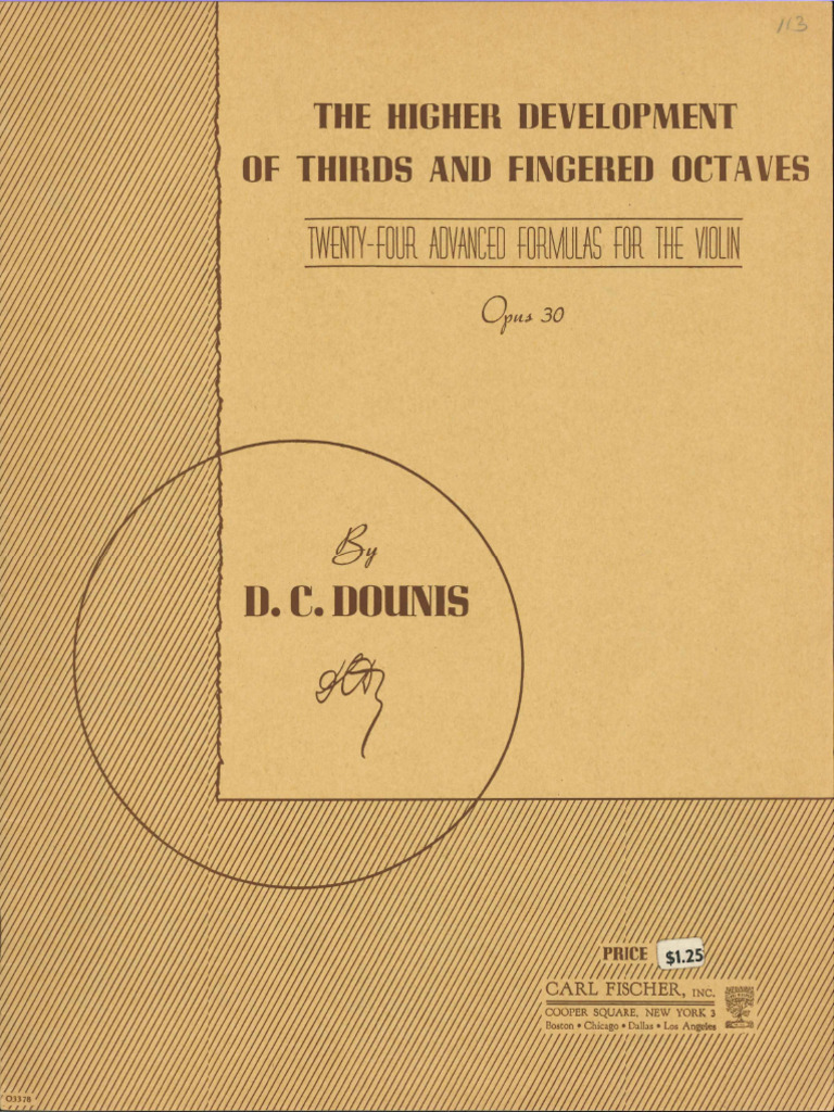 Dounis OP 30 The Higher Development of Thirds and Fingered Octaves | PDF