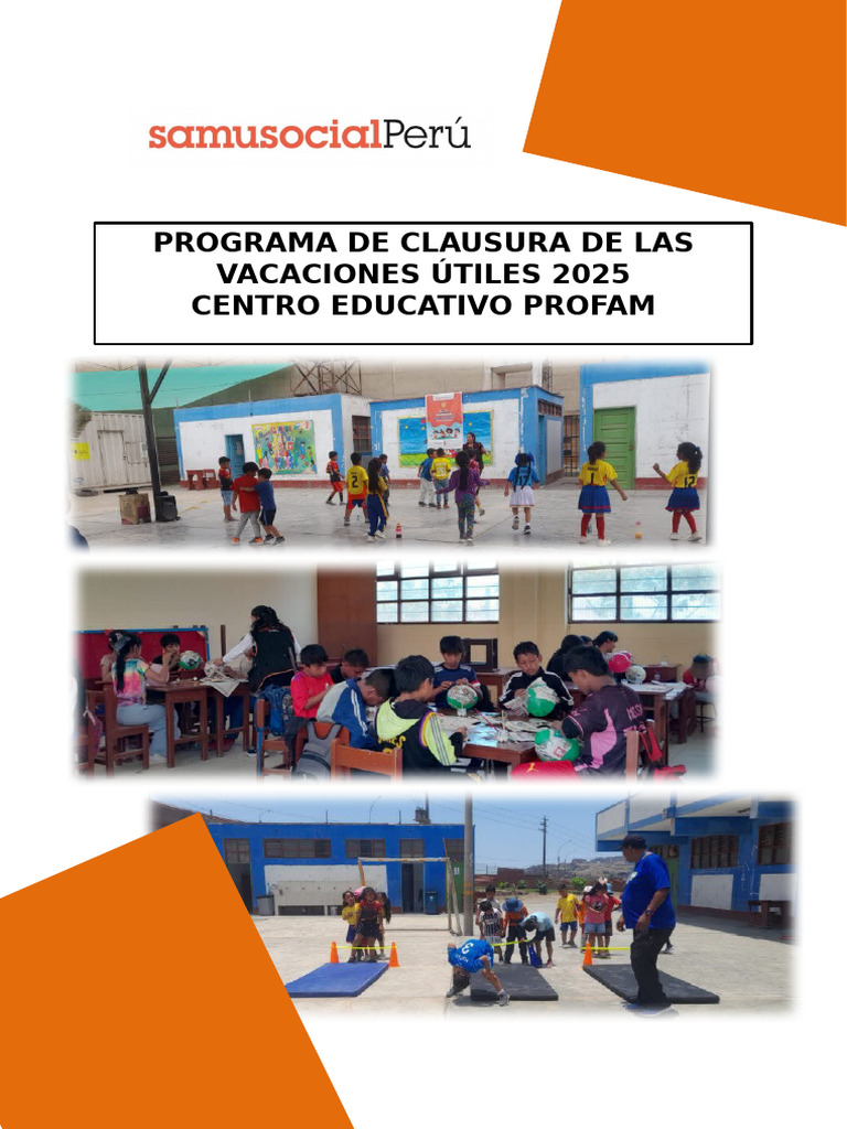 Programa de Cierre de Vacaciones Utiles 2025 v. 2 | PDF | Escuelas