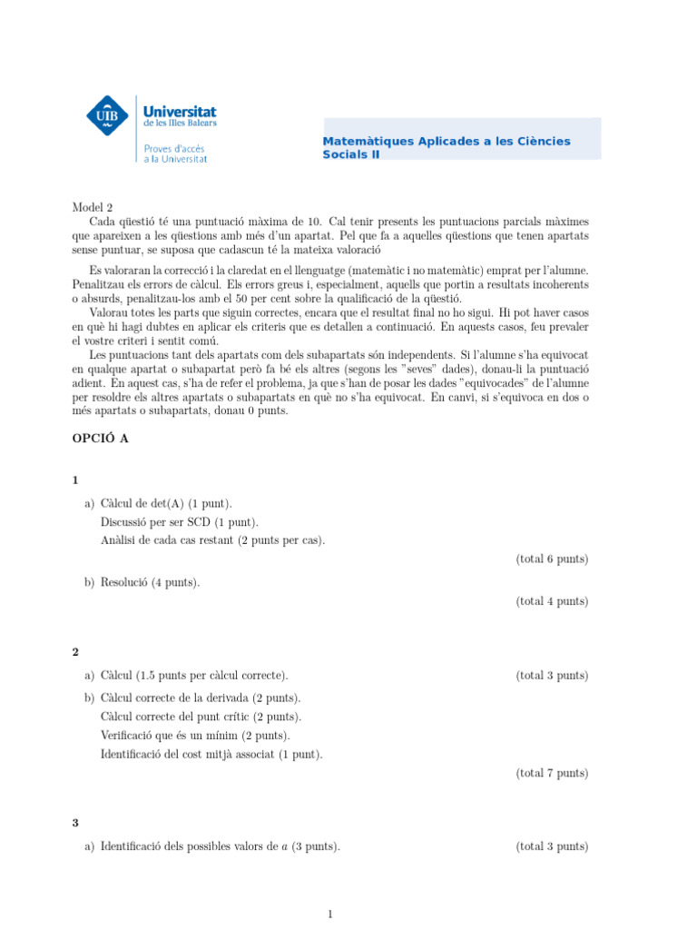 Criteris MATEMSOCIALSII JUNY 2020 | PDF