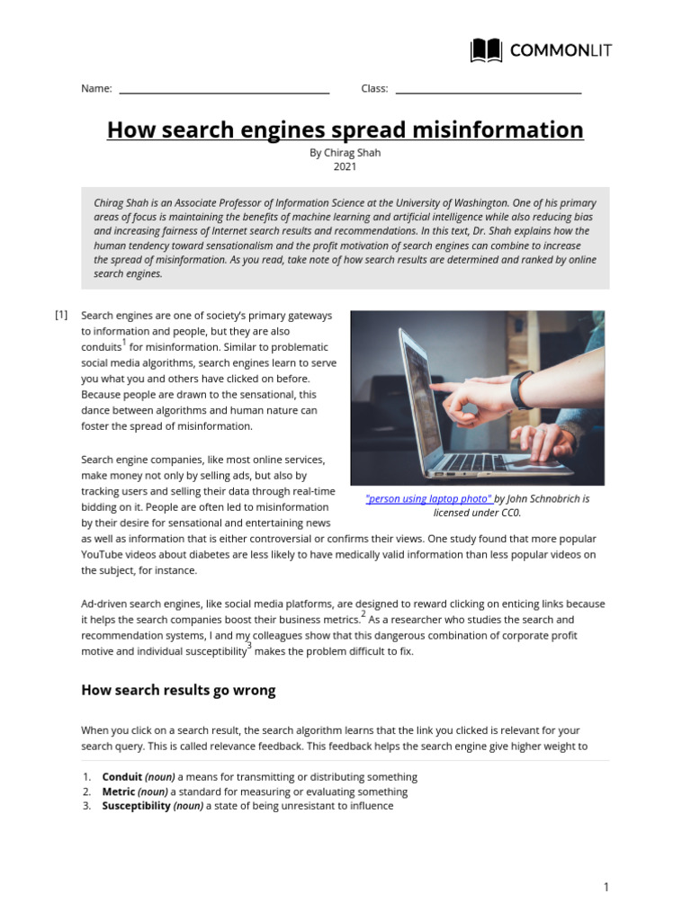 How Search Engines Spread Misinformation | PDF | Human Communication