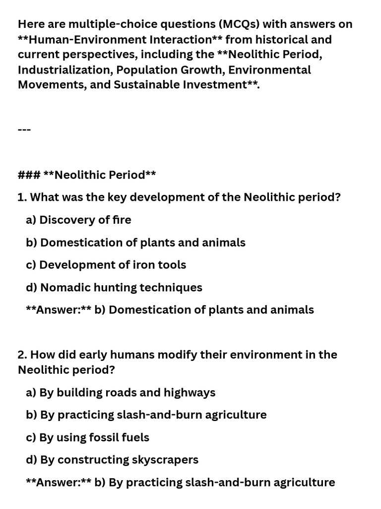 Here Are Multiple-Choice Questions (MCQS) With Answers On Human ...