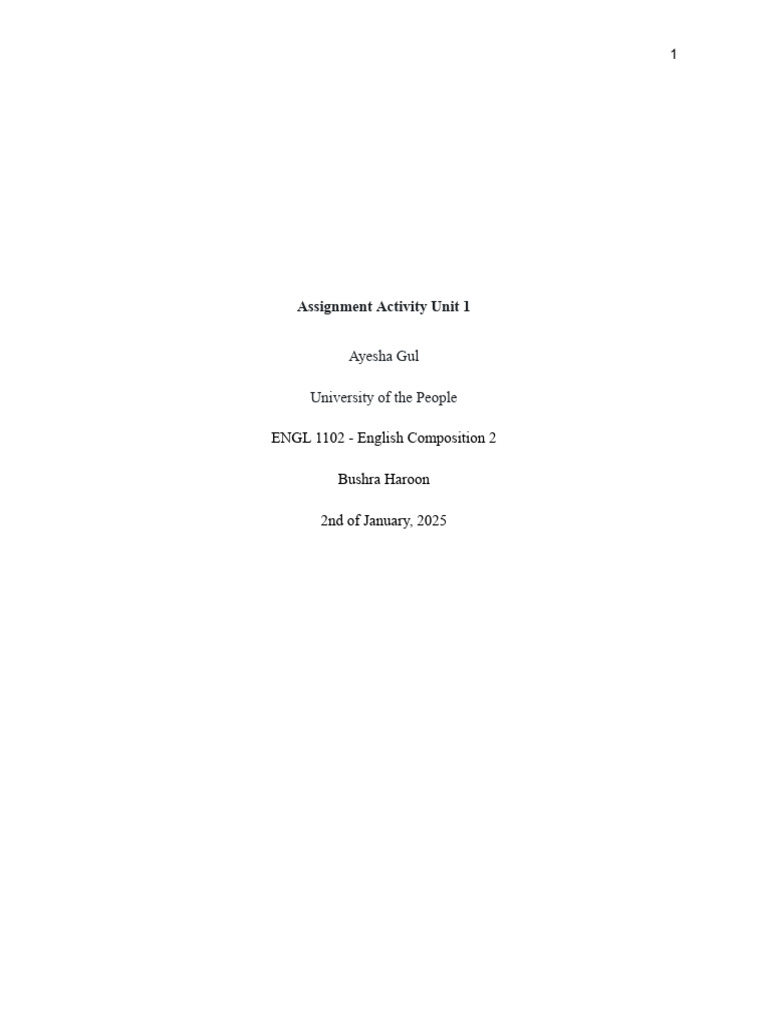 Assignment Activity Unit 1 | PDF | News | Blog