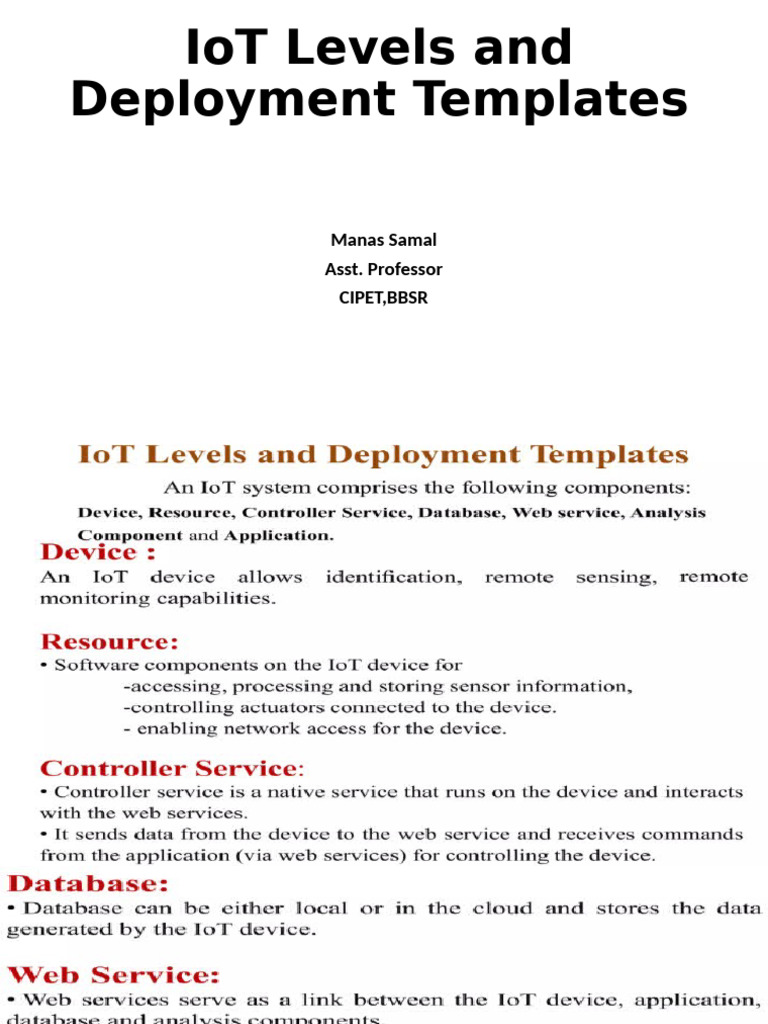IoT Deployment Templates at CIPET BBSR | PDF