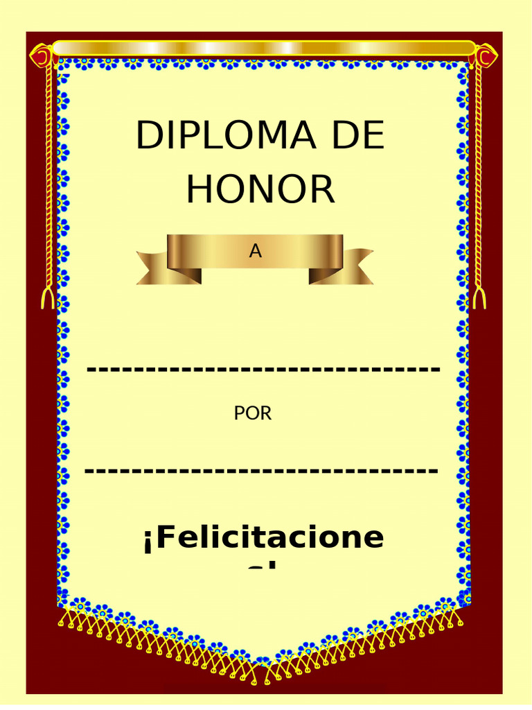 Plantilla Diploma Word Gratis | PDF