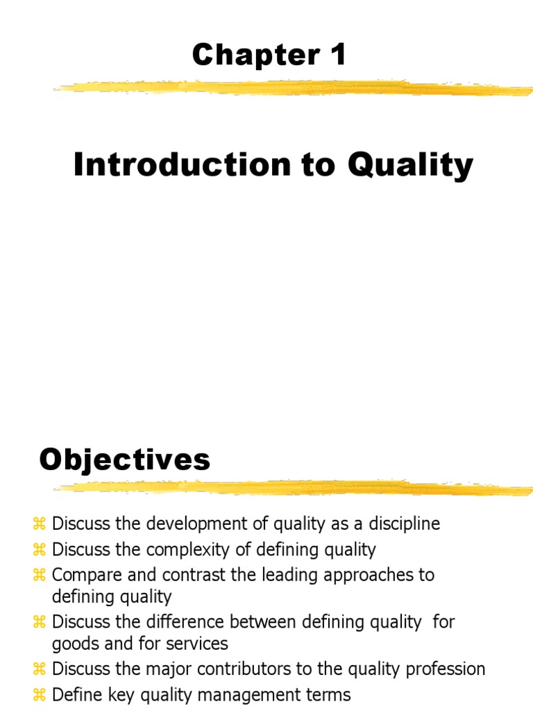 Chapter 1 - Introduction To Quality | PDF | Quality (Business ...